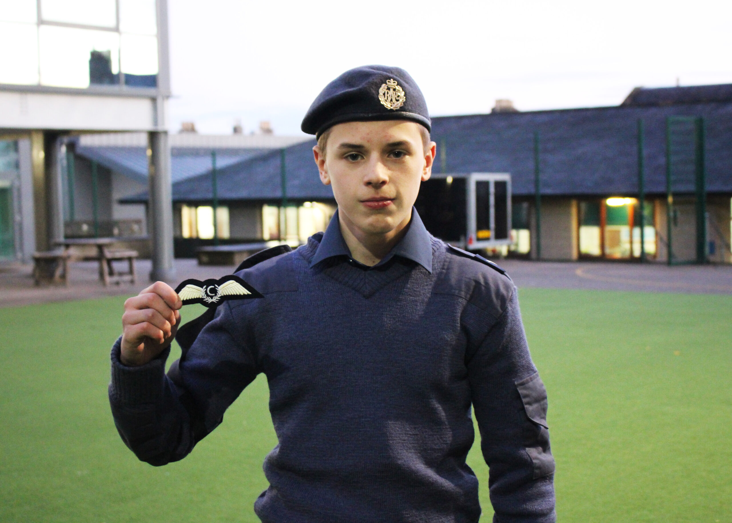 Alex becomes first Albyn School cadet to earn wings badge